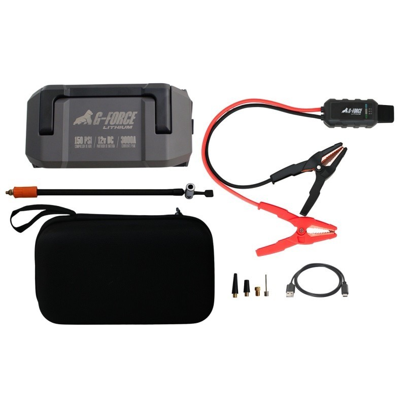 Partidor Arrancador de Baterías 3000A y Compresor 12V con Linterna y ...