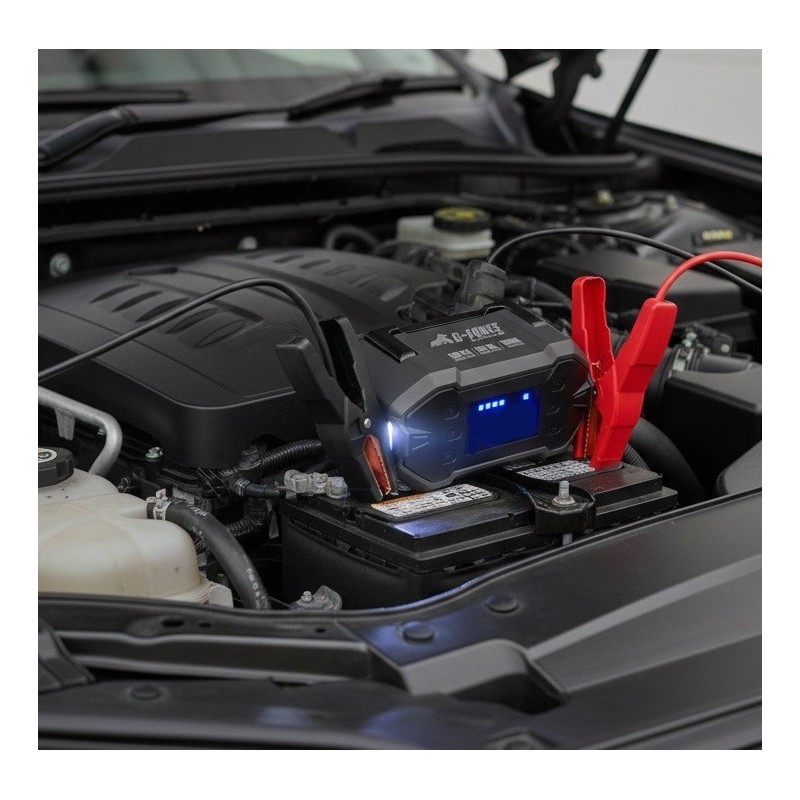 Partidor Arrancador de Baterías 3000A y Compresor 12V con Linterna y ...